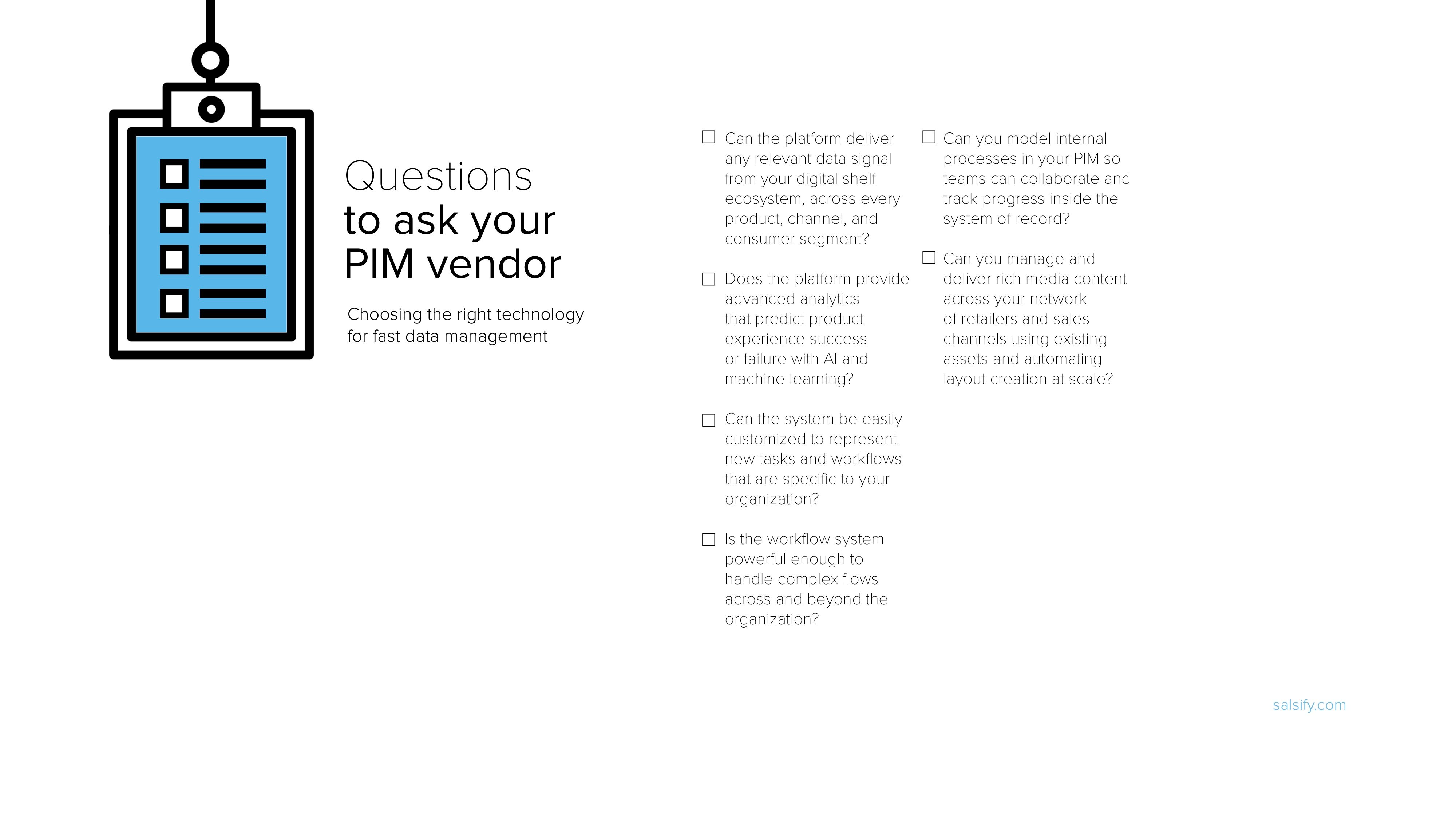 Checklist for Modern PIM Requirements